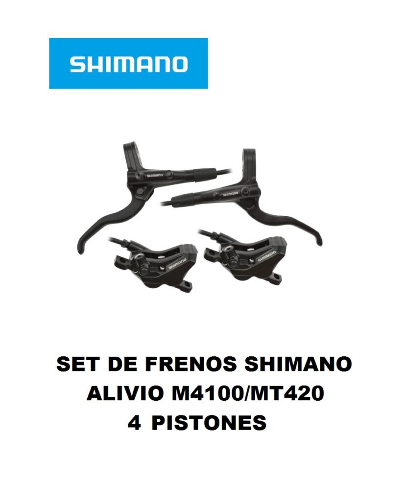 Set de Frenos Shimano Alivio BL-MT4100/MT420 4 Pistones - BIKEPERUSHOP ...